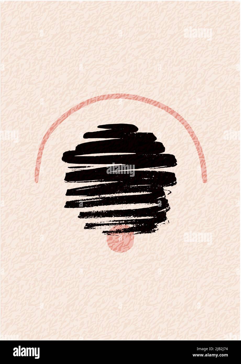 Minimalistic fine art poster. Decorative brush stroke Stock Vector ...