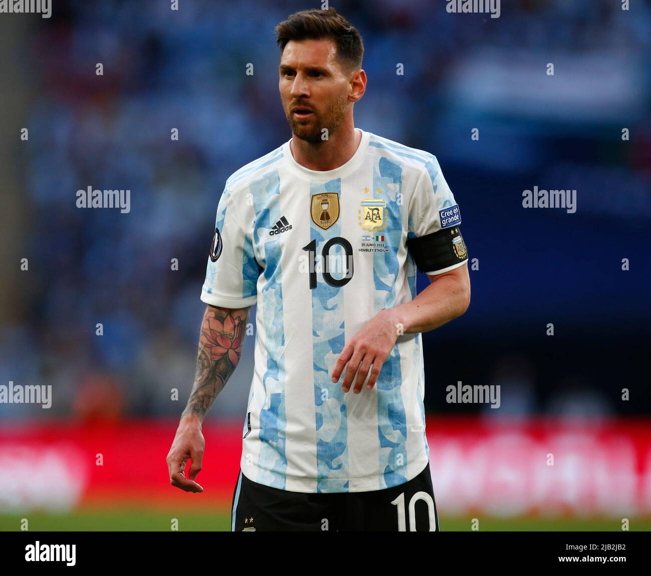 LONDON, ENGLAND - JUNE 01: Lionel Messi of Argentina during Finalissima ...