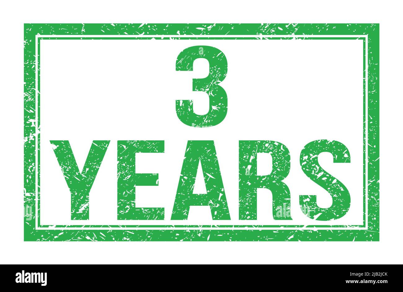 3 YEARS, words written on green rectangle stamp sign Stock Photo - Alamy