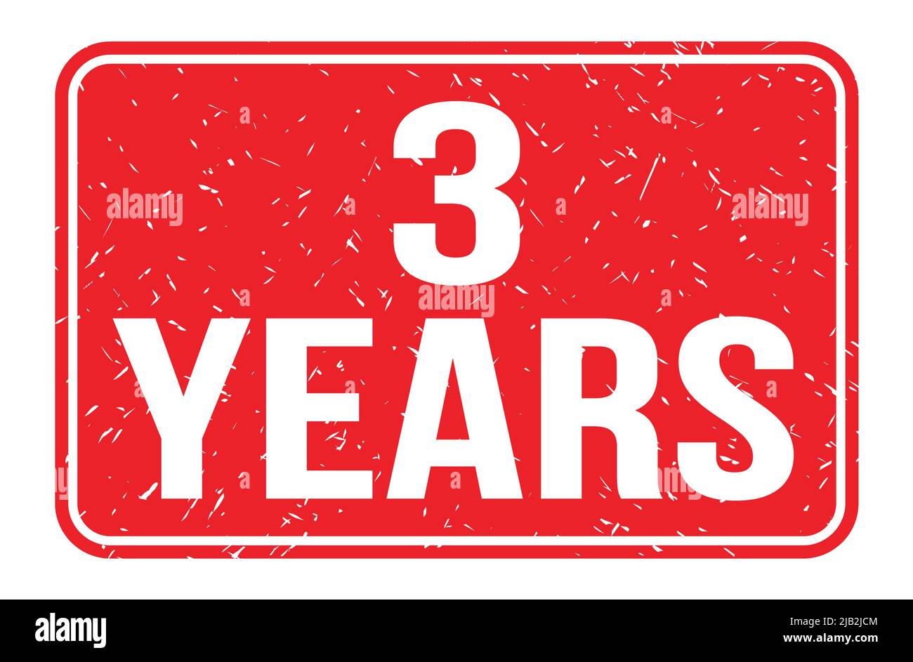 3 YEARS, words written on red rectangle stamp sign Stock Photo - Alamy
