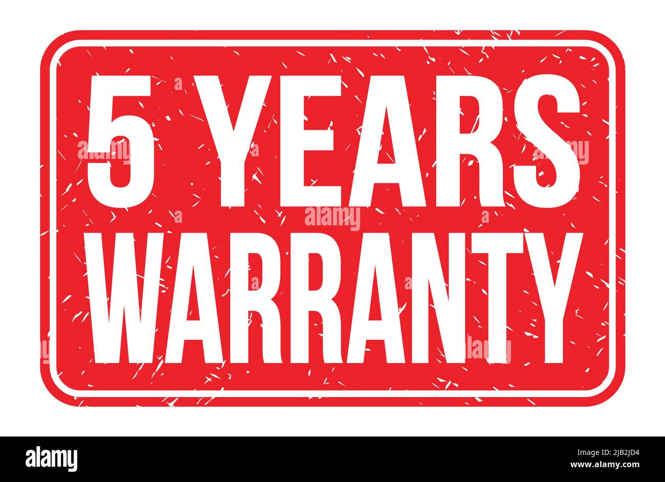 5 YEARS WARRANTY, words written on red rectangle stamp sign Stock Photo ...