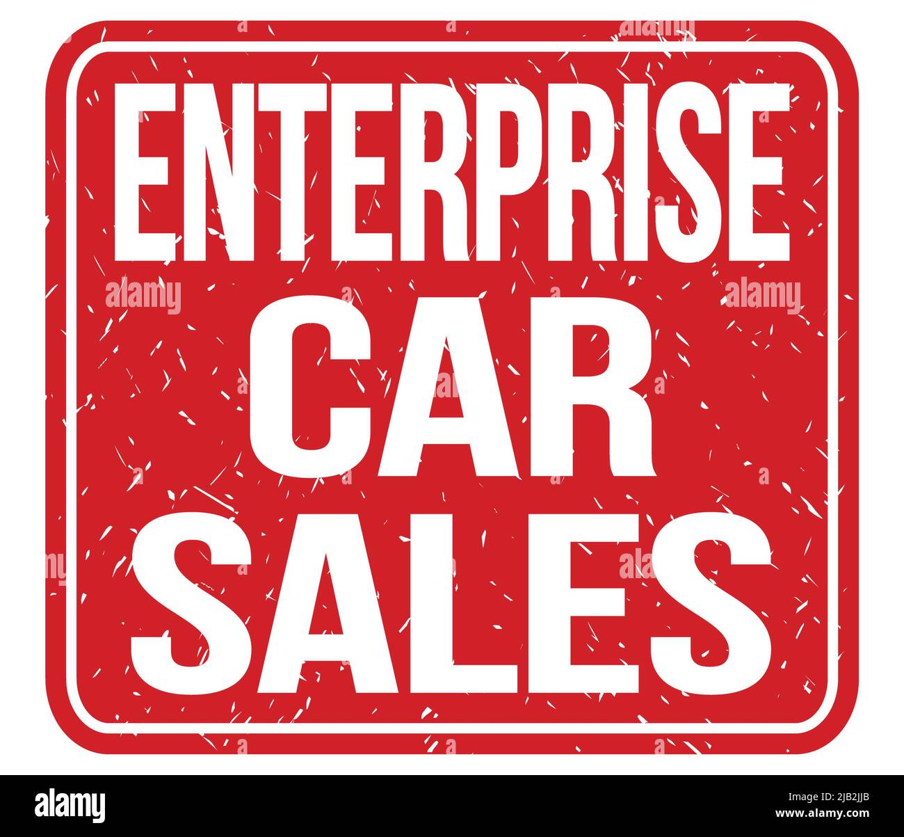 ENTERPRISE CAR SALES, text written on red vintage stamp sign Stock ...