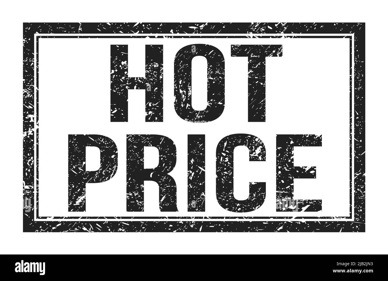 HOT PRICE, words written on black rectangle stamp sign Stock Photo - Alamy