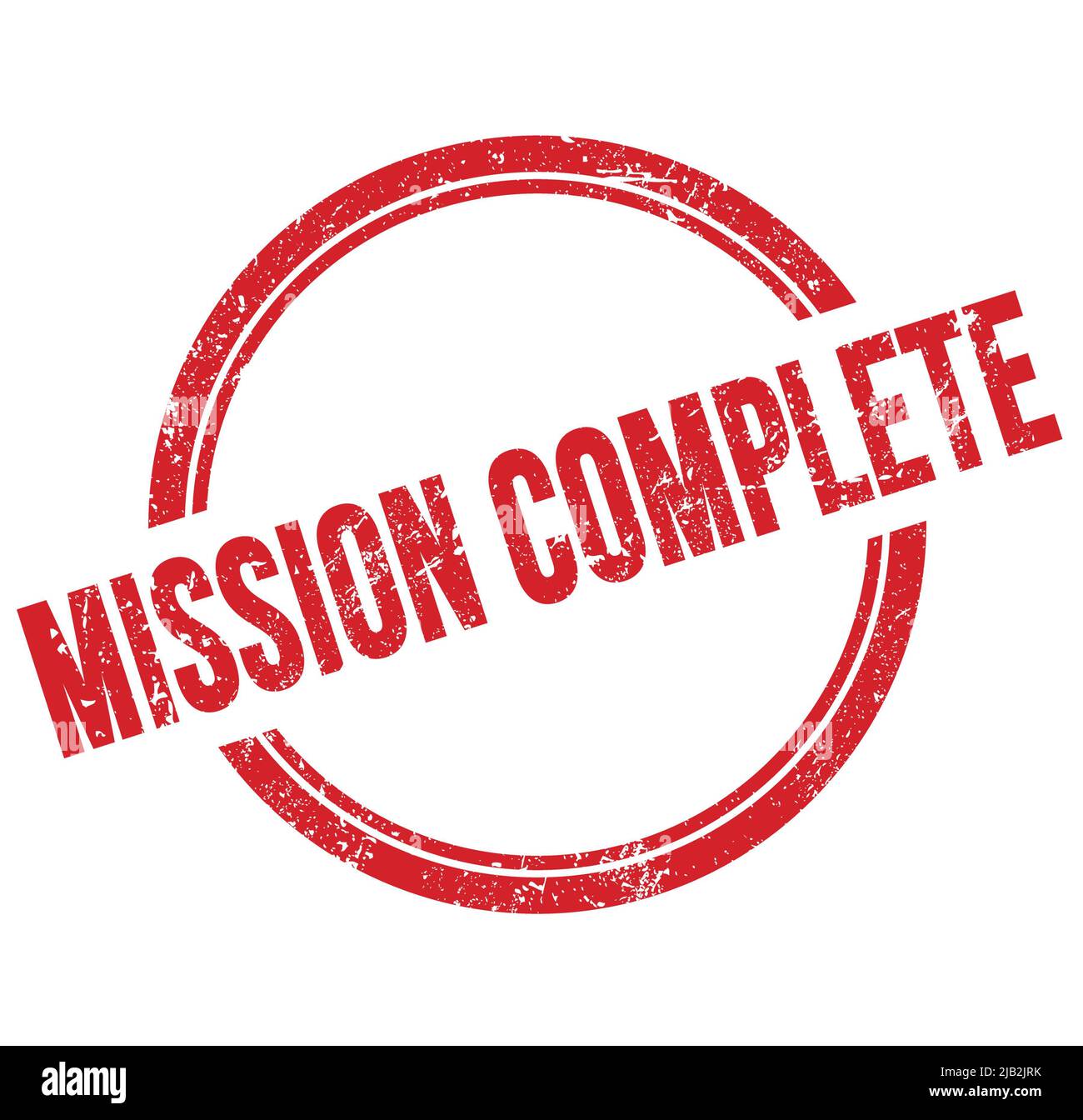 MISSION COMPLETE text written on red grungy vintage round stamp Stock ...