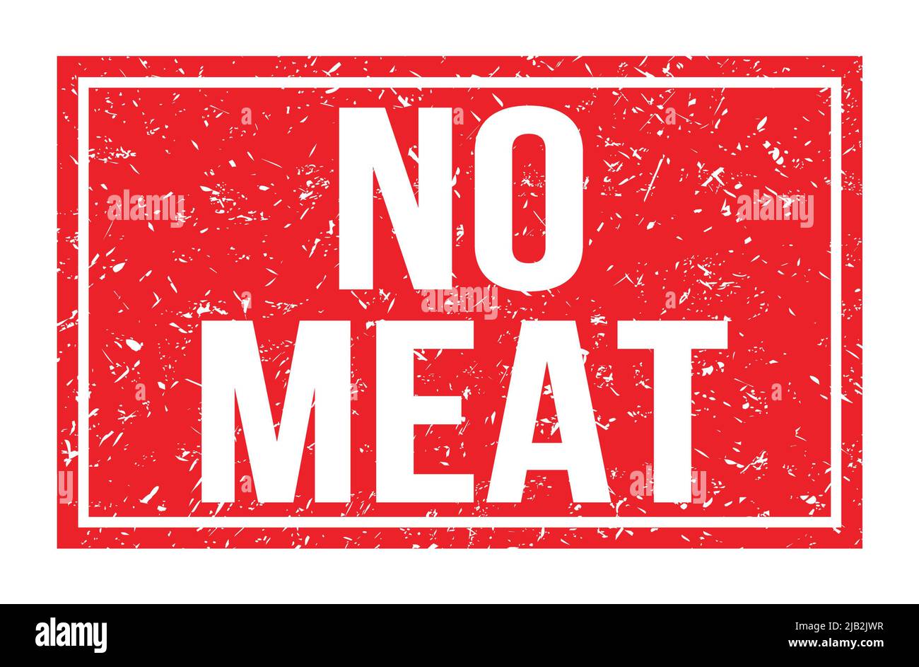 NO MEAT, words written on red rectangle stamp sign Stock Photo - Alamy