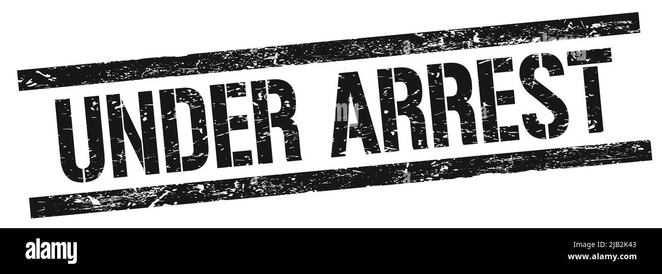 UNDER ARREST text on black grungy rectangle stamp sign Stock Photo - Alamy