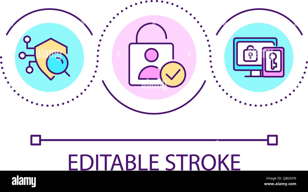 Protecting customer biometric data loop concept icon Stock Vector Image ...