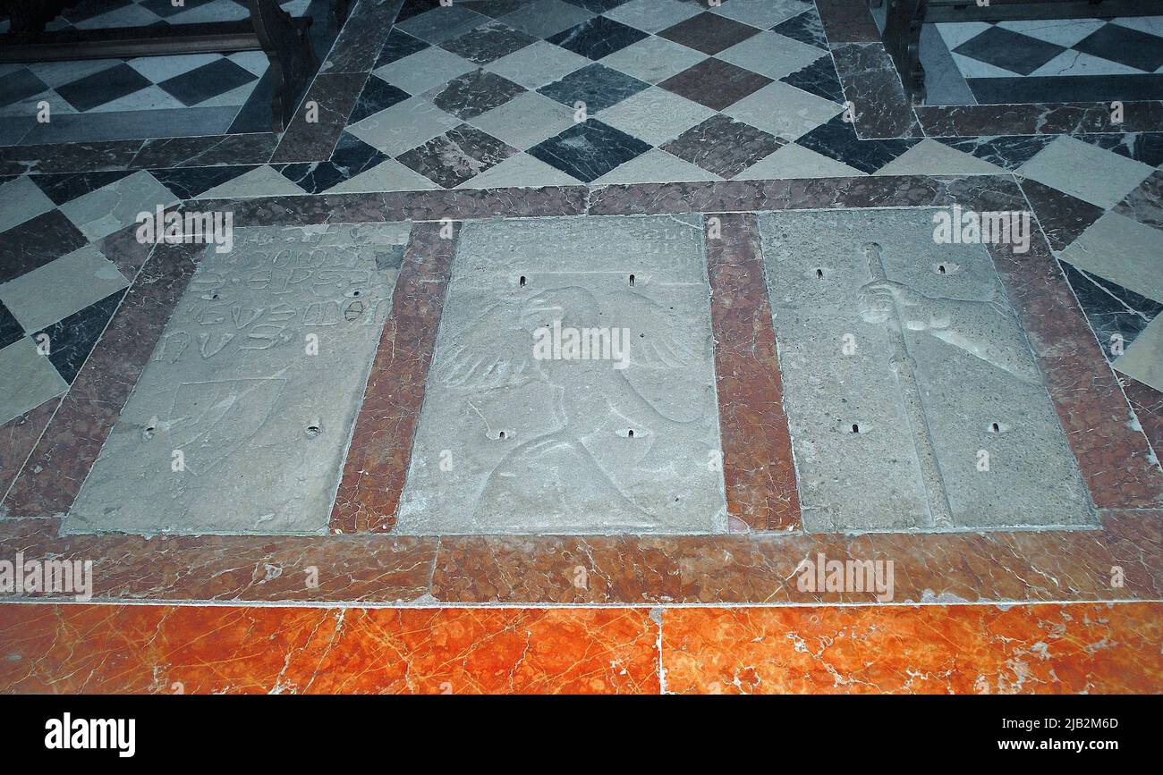 Venzone, Friuli Venezia Giulia, italy. the medieval cathedral. Detail ...