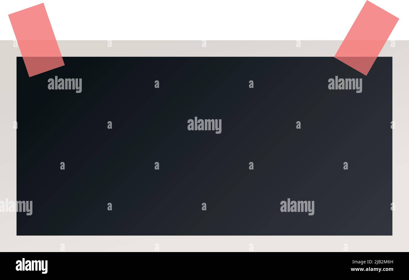 Photo frame template. Realistic square card on tape Stock Vector Image ...