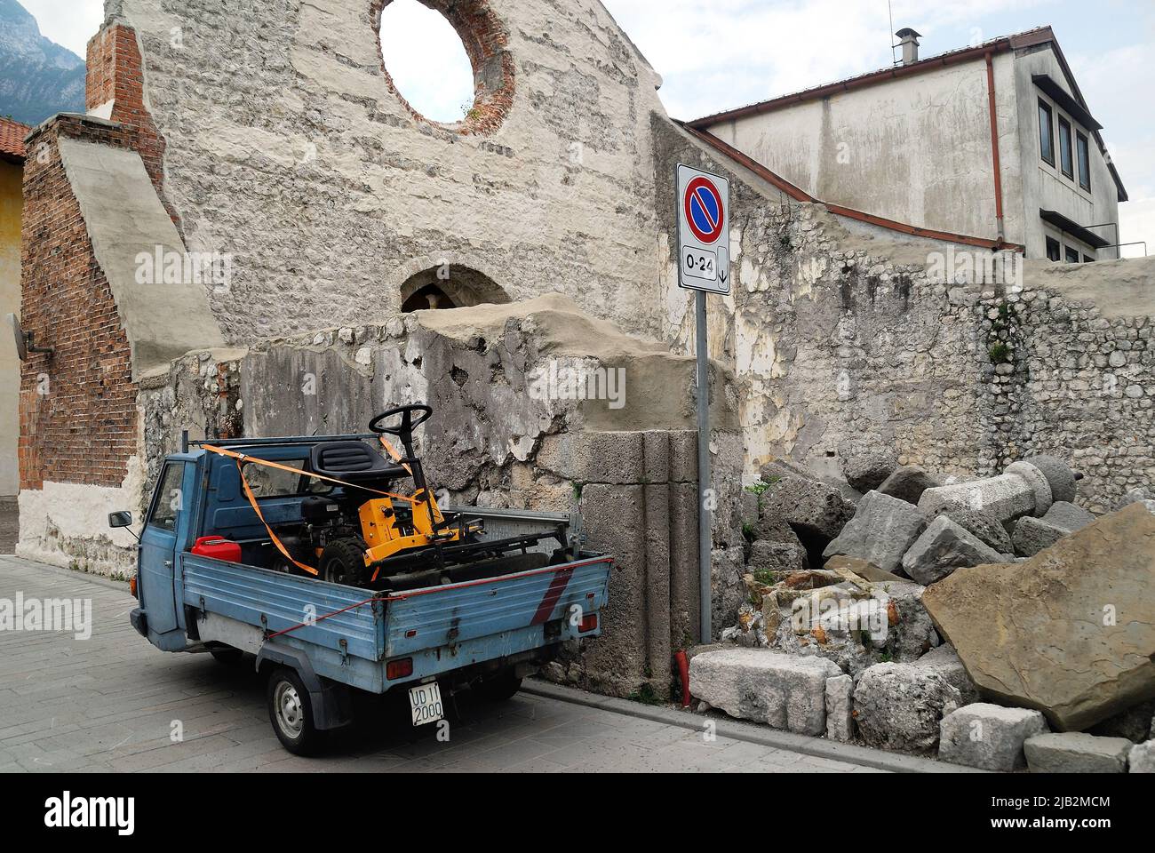 Venzone, Friuli Venezia Giulia, italy. The earthquake ruins of the San ...