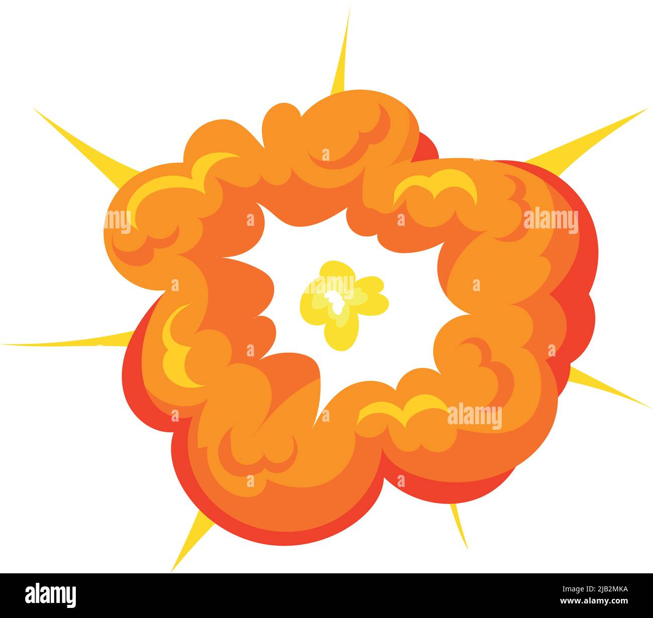 Comic explosion. Cartoon fire smoke cloud icon isolated on white ...