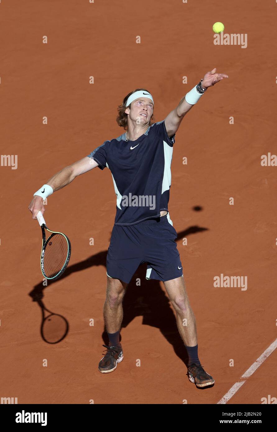 Andrey Rublev of Russia during day 11 of Roland-Garros 2022, French ...