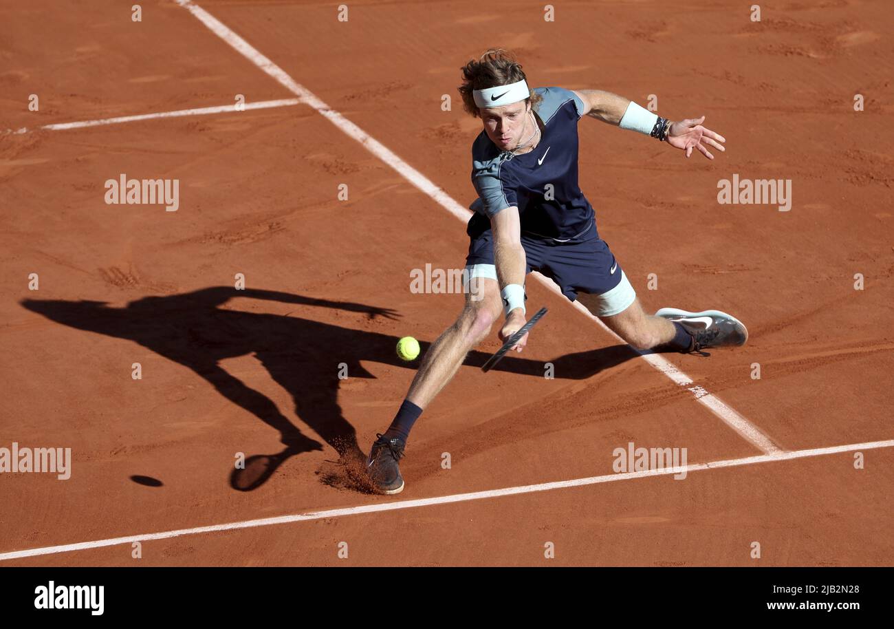 Andrey Rublev of Russia during day 11 of Roland-Garros 2022, French ...