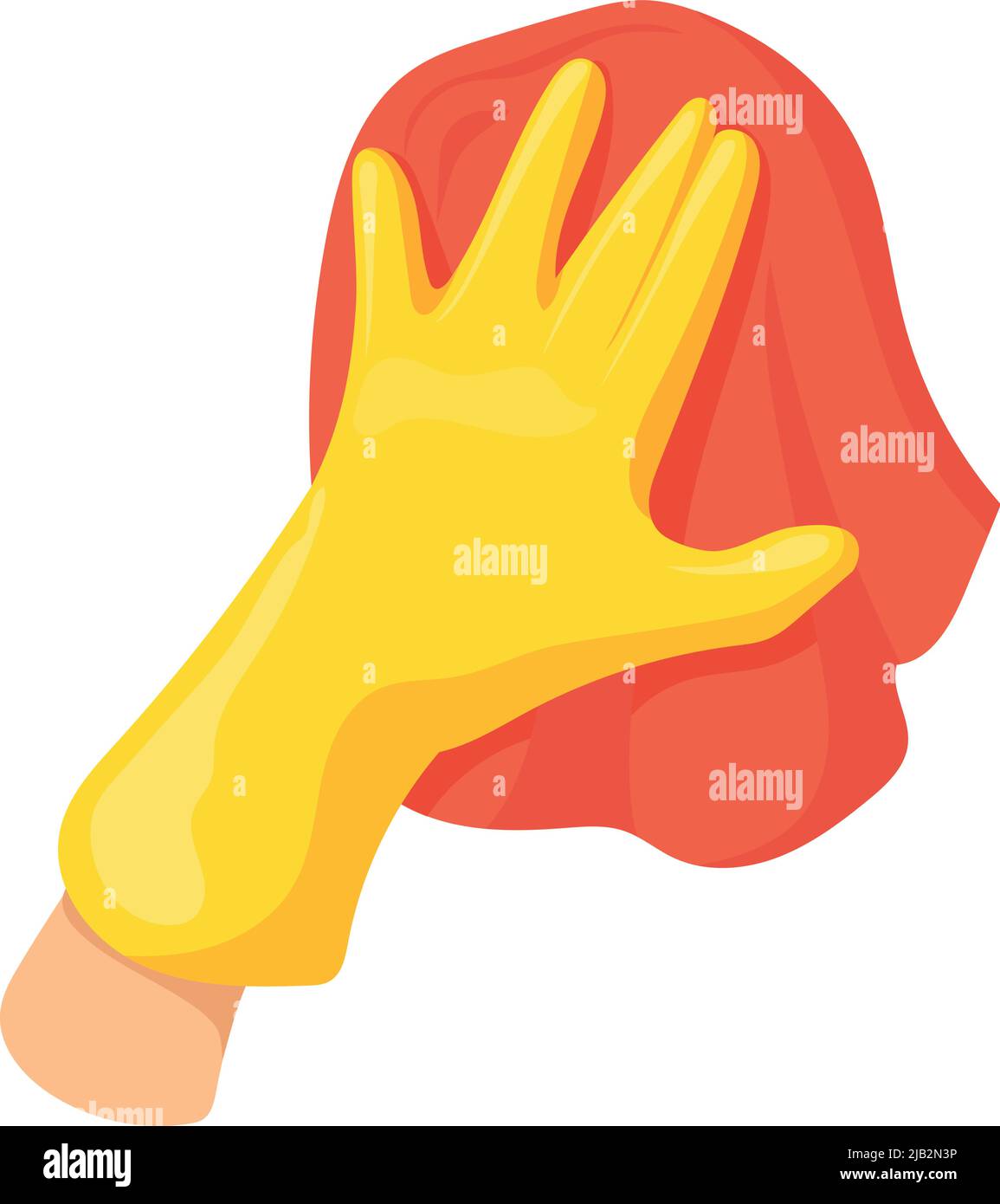 Dust cleaning icon. Hand in rubber glove holding cloth isolated on ...