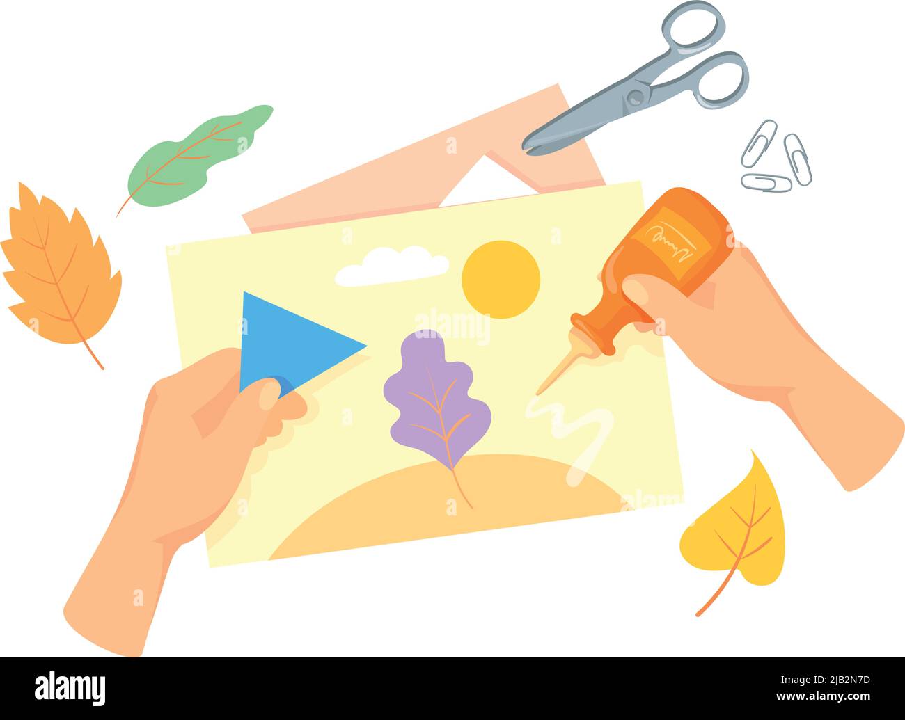 Making collage icon. Handmade symbol. Hobby craft isolated on white ...