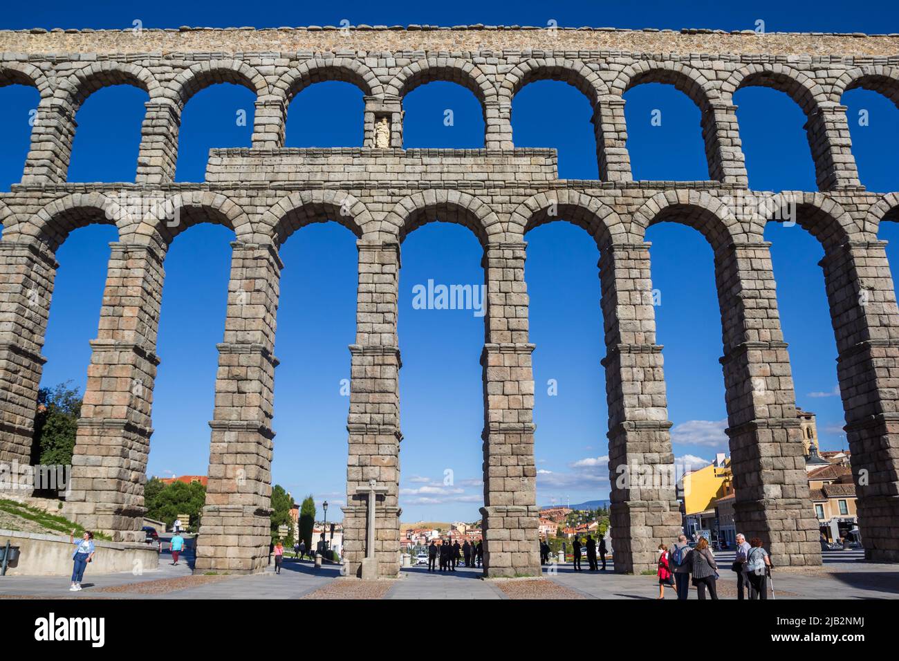 Roman aqueduct in historic city Segovia, Spain Stock Photo - Alamy