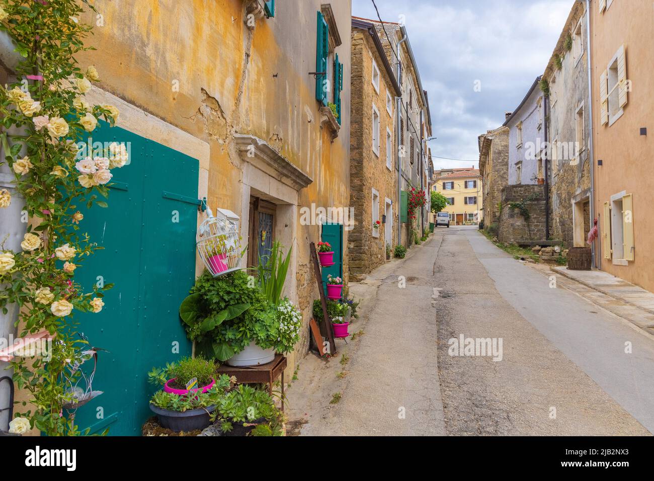 Streets of Momjan town in Istra, Croatia Stock Photo - Alamy