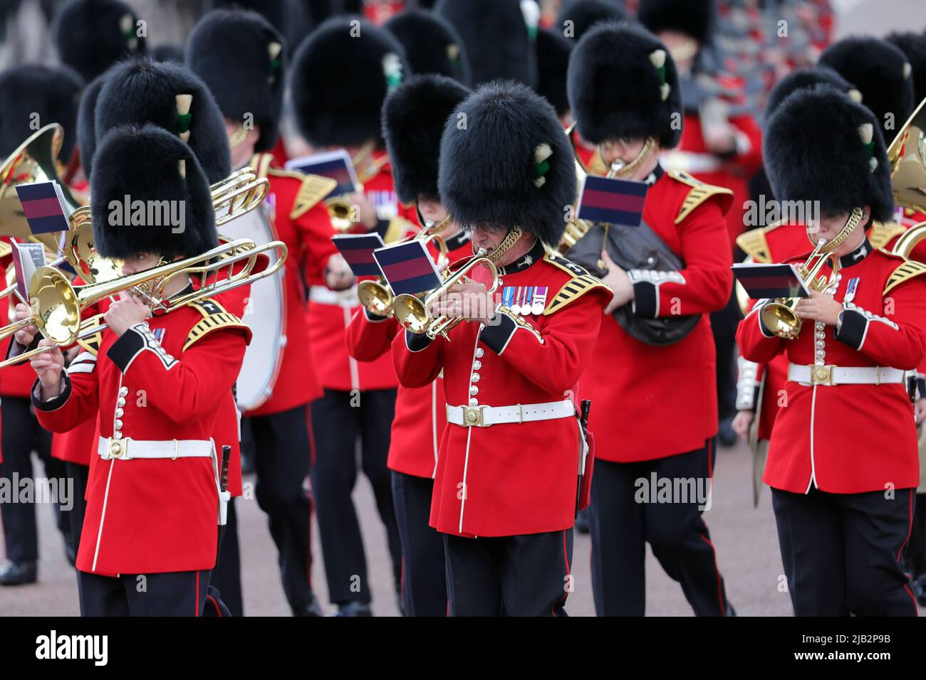 The Band of the Welsh Guards during the Trooping the Colour ceremony at ...