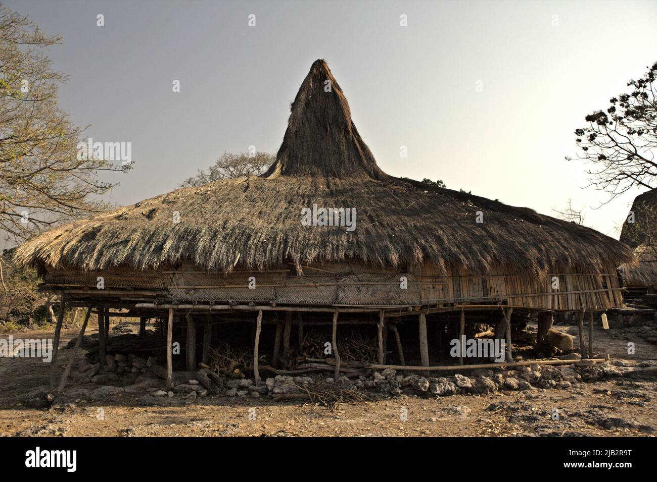 Sumbanese traditional house in traditional village of Prailiang, which ...
