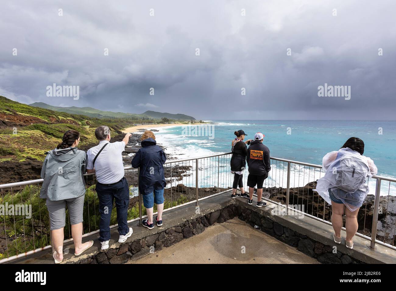 Tourists at Halona Blowhole, Oahu, Hawaii Stock Photo - Alamy