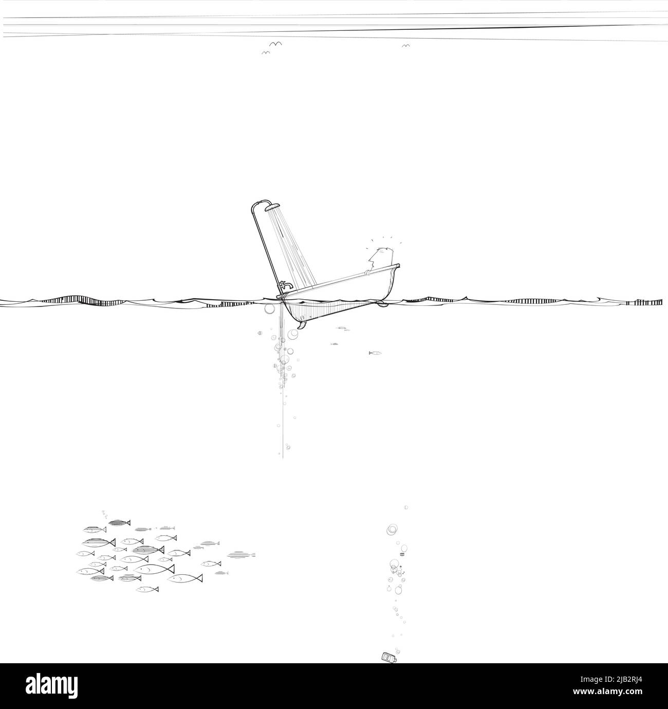 White boat floating in Stock Vector Images - Alamy