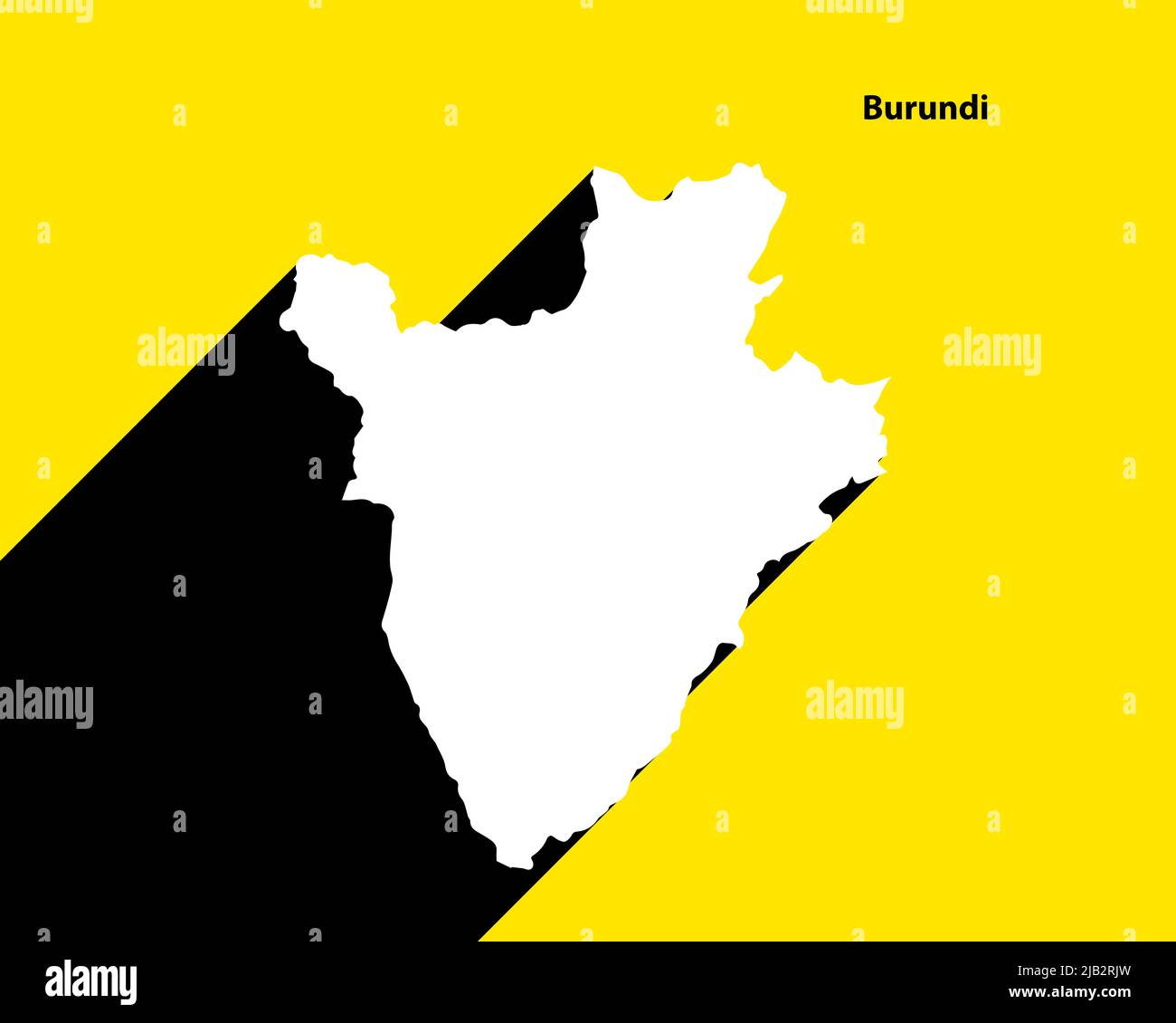Burundi Map on retro poster with long shadow. Vintage sign easy to edit ...