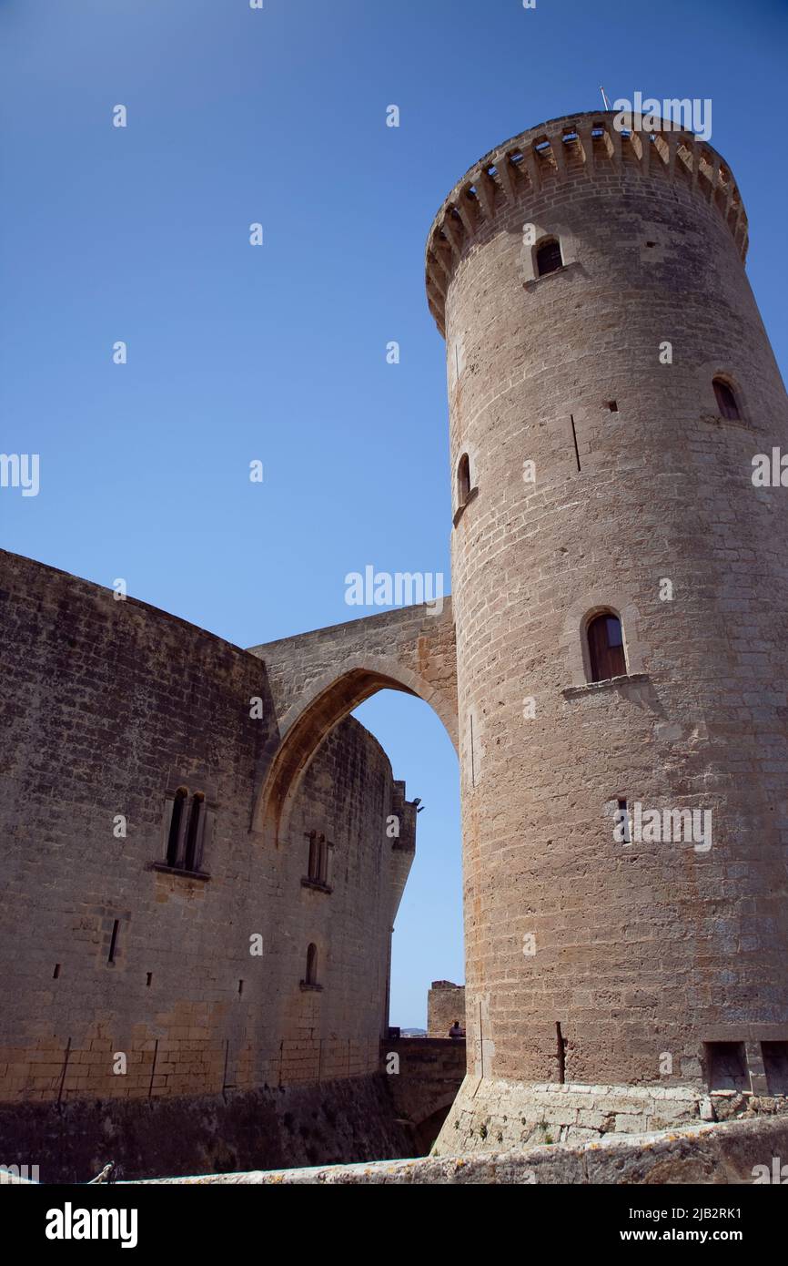 Spain, Balearic Islands, Majorca, Palma de Mallorca, Castle Bellver ...