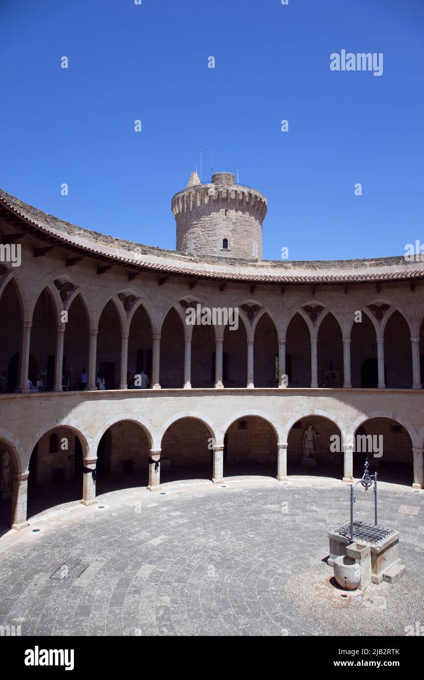Spain, Balearic Islands, Majorca, Palma de Mallorca, Castle Bellver ...