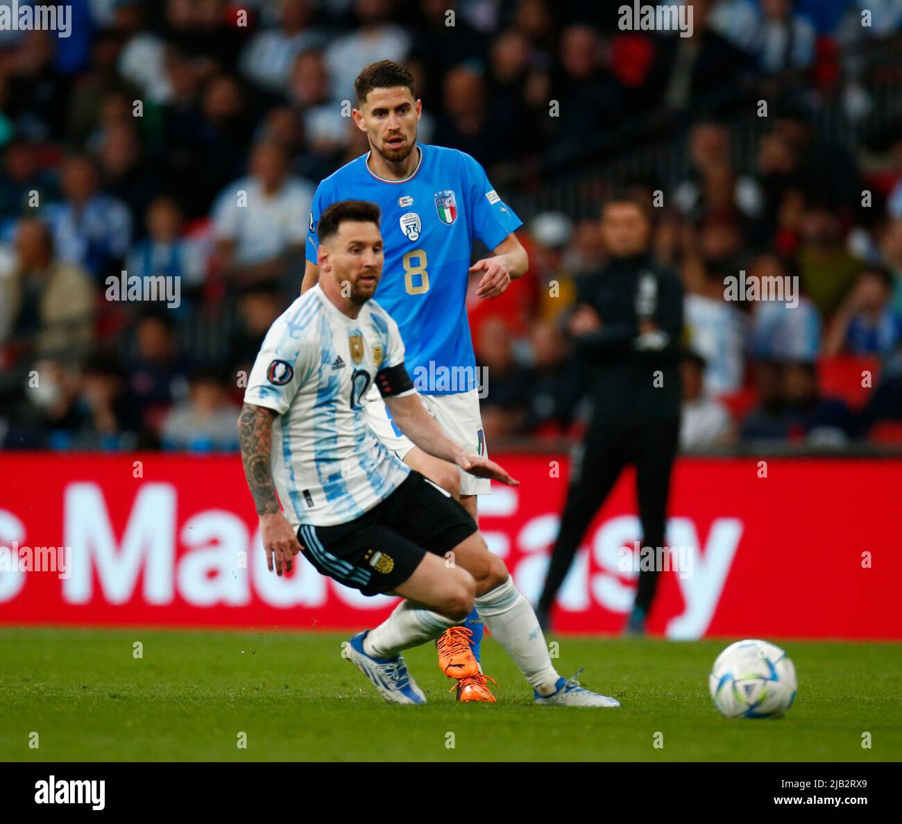 LONDON, ENGLAND - JUNE 01:Lionel Messi of Argentina during Finalissima ...