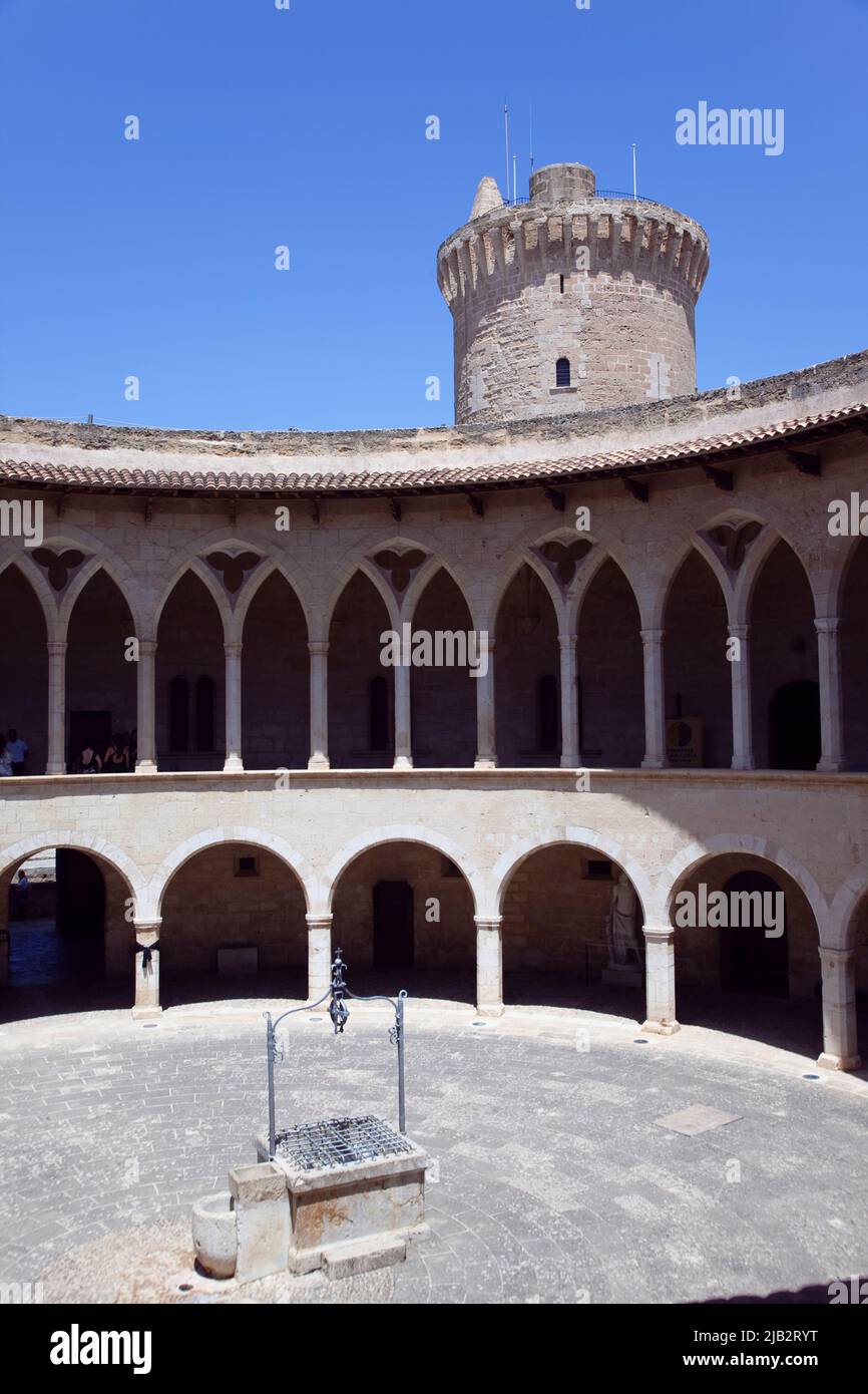Spain, Balearic Islands, Majorca, Palma de Mallorca, Castle Bellver ...