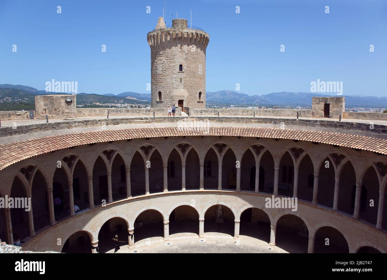 Spain, Balearic Islands, Majorca, Palma de Mallorca, Castle Bellver ...