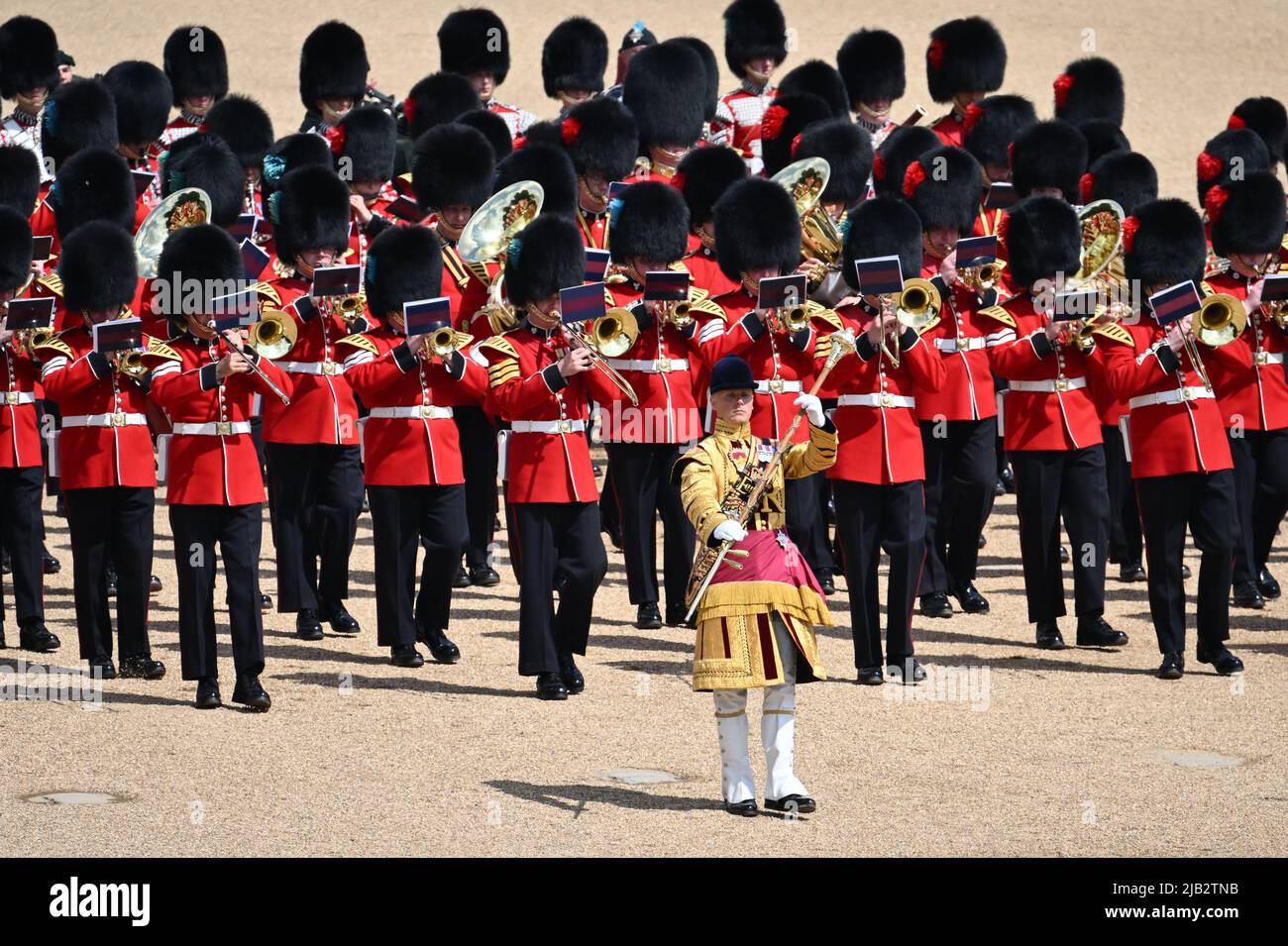 The Band of the Welsh Guards during the Trooping the Colour ceremony at ...
