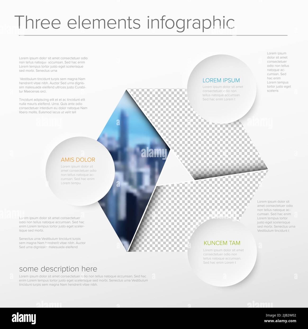Vector Simple infographic template with three photo placeholders ...