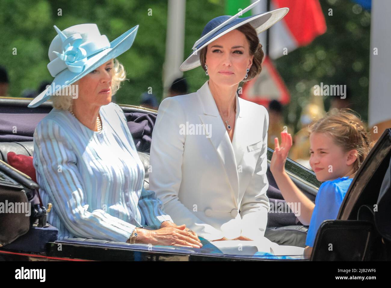 London, UK, 02nd June 2022. Camilla, the Duchess of Cornwall, Catherine ...