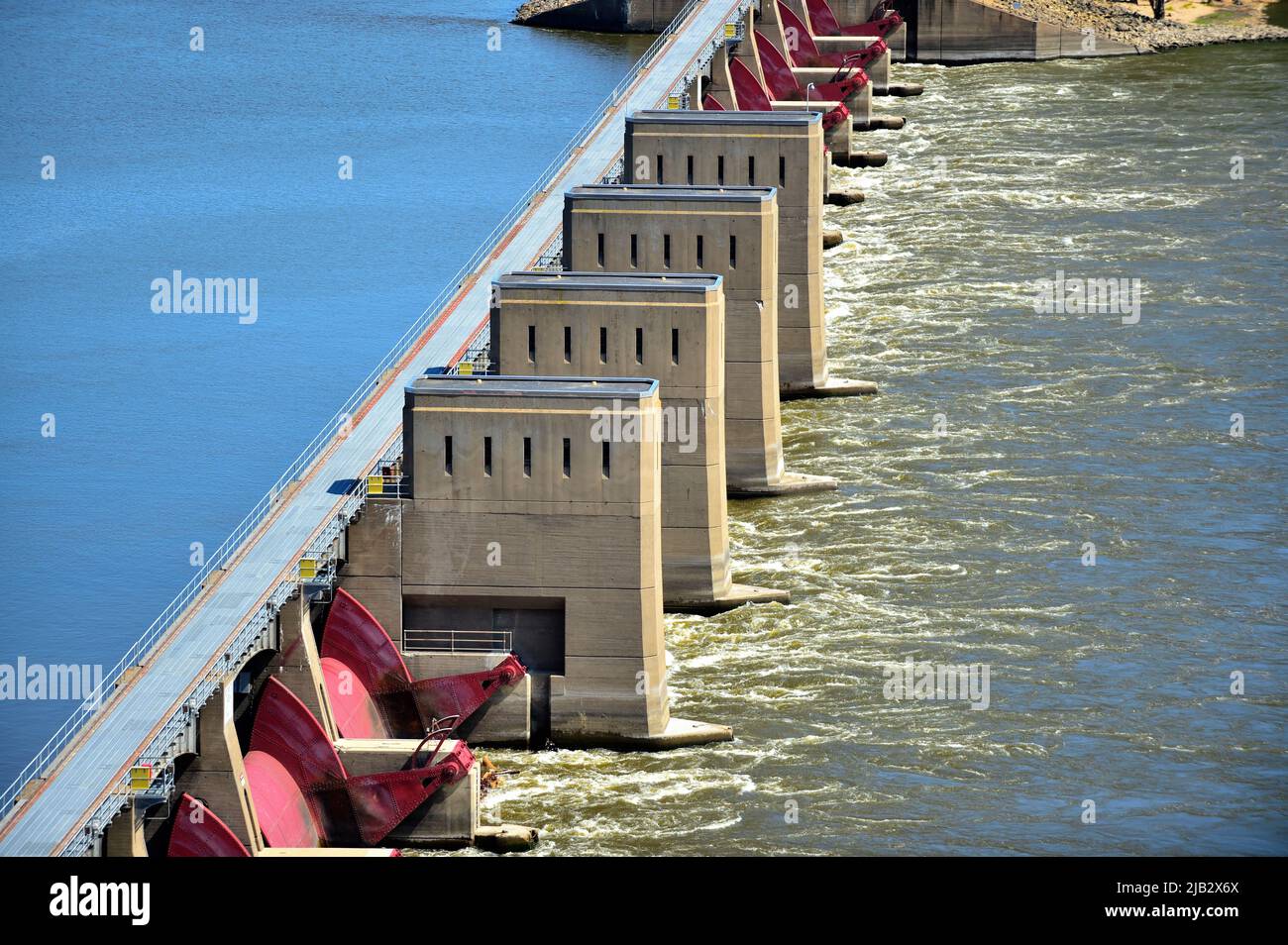 Dubuque, Iowa, USA. Lock and Dam #11 on the Mississippi River Stock ...