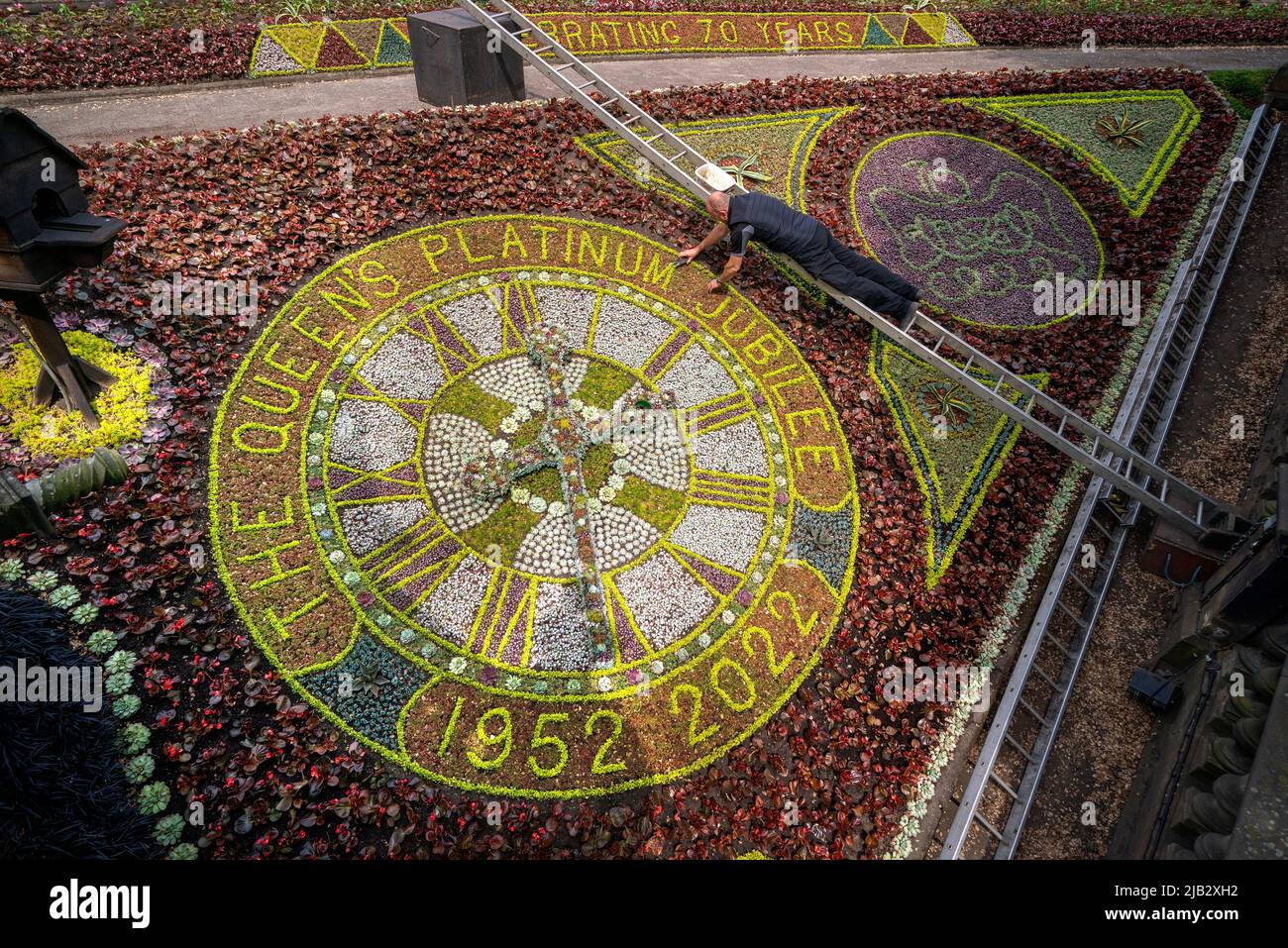Head gardener David Dorward next to this year's design on the world's ...