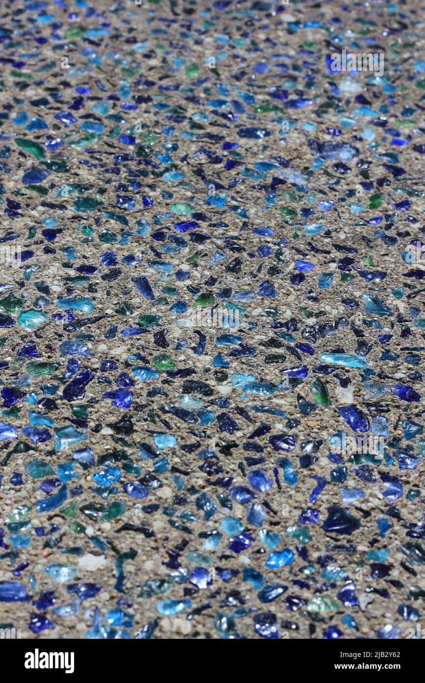 Full frame view of a terrazzo floor with lots of stones and gravel ...