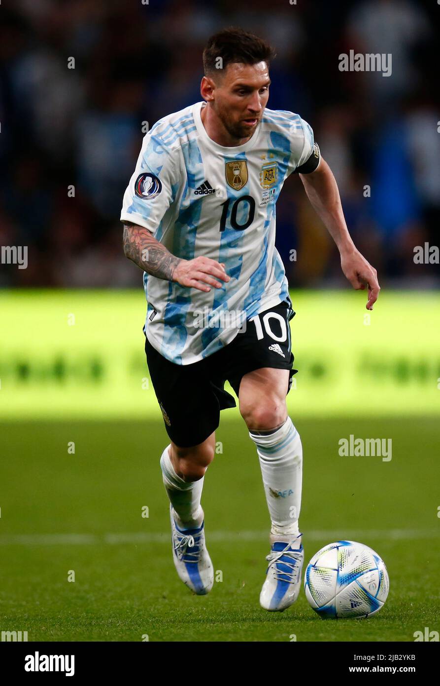 LONDON, ENGLAND - JUNE 01: Lionel Messi of Argentina during Finalissima ...