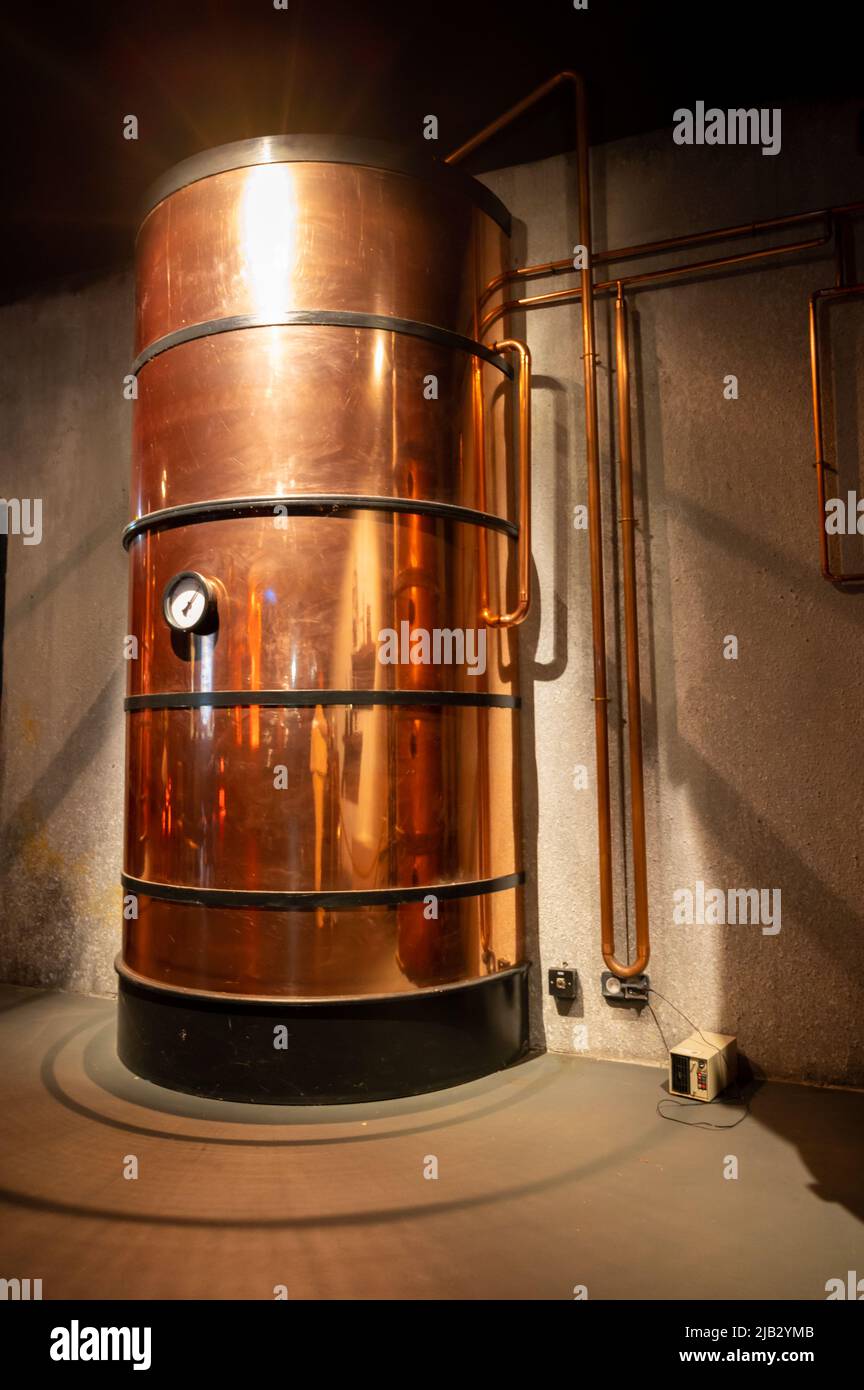 Old and modern equipment for distillation of strong alcoholic apple ...