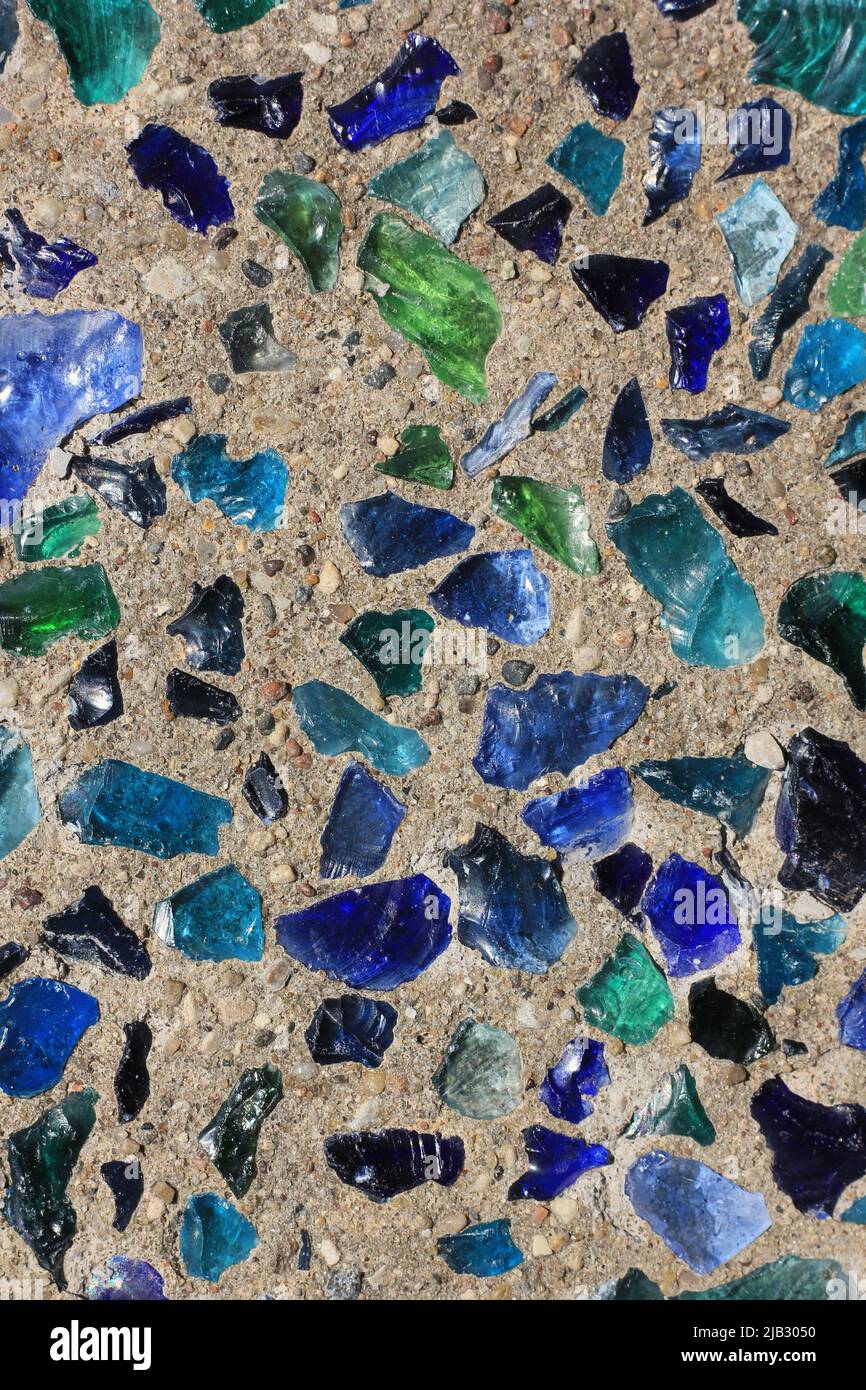 Full frame view of a terrazzo floor with lots of stones and gravel ...