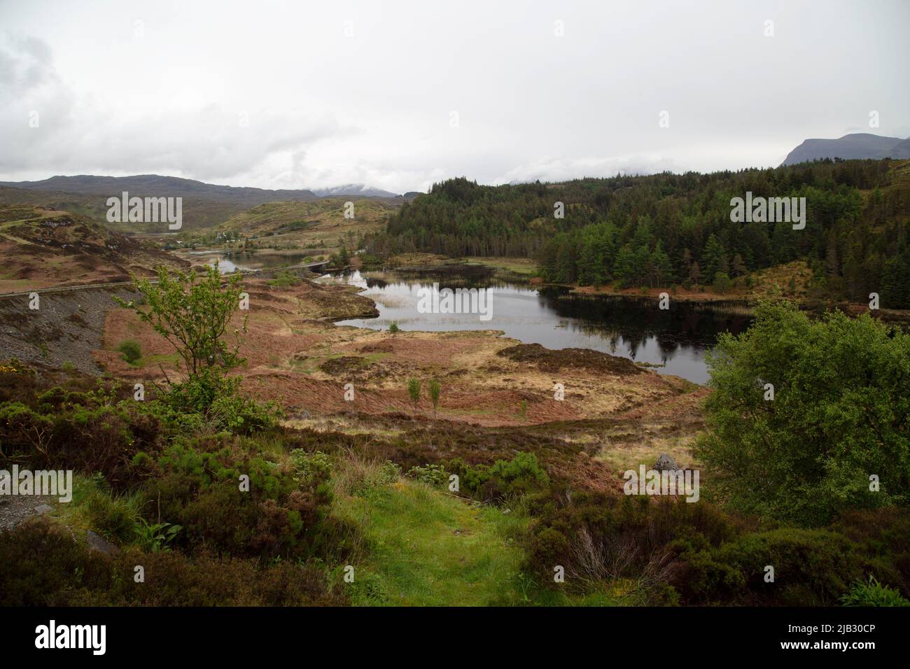 Views of Loch Duartmore on the North Coast 500 route, Assynt, Scotland ...
