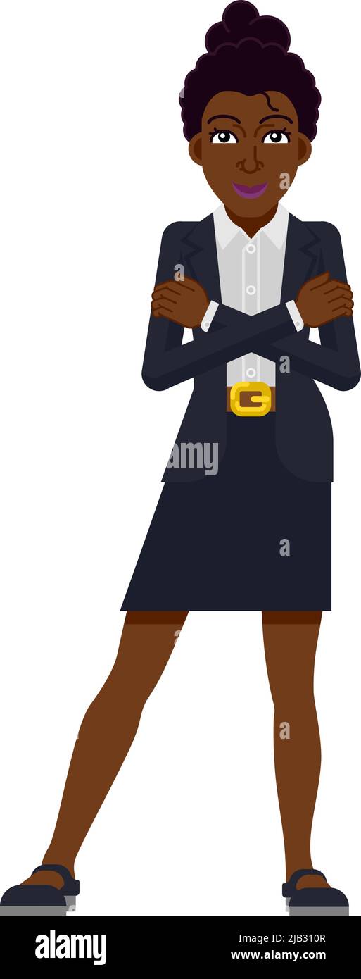 Happy woman crossed arms Stock Vector Images - Alamy