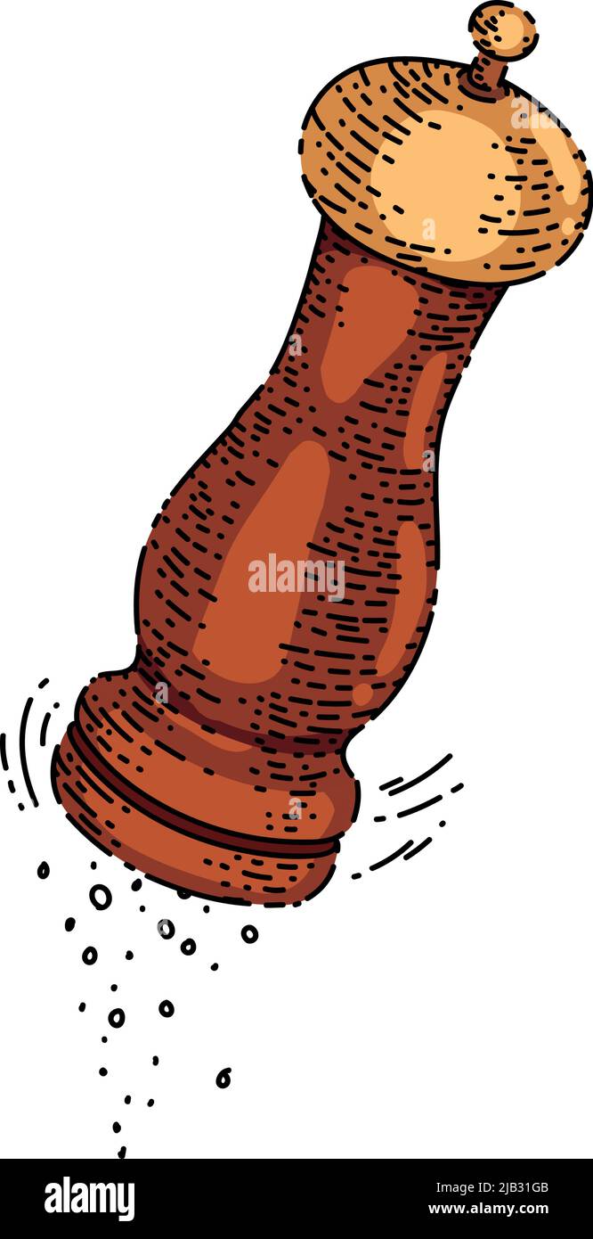 salt mill mechanical sketch hand drawn vector Stock Vector Image & Art ...