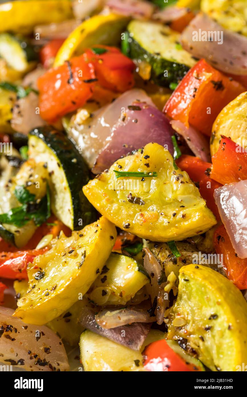Homemade Roasted Summer Vegetables with Zuccini Peppers and Onions ...