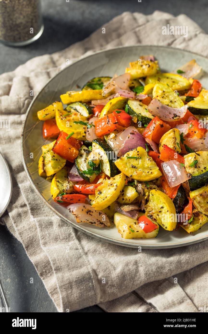 Homemade Roasted Summer Vegetables with Zuccini Peppers and Onions ...