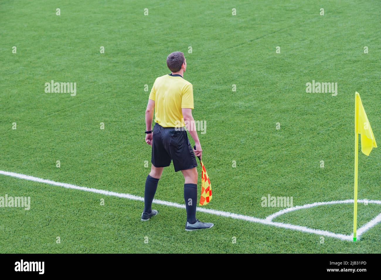 Referee from the sidelines of a soccer game Stock Photo - Alamy