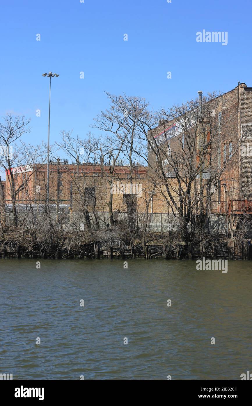 Vintage factory warehouse building in the industrial district Stock ...
