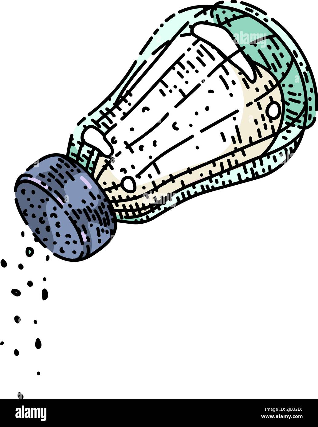 traditional salt shaker sketch hand drawn vector Stock Vector Image ...