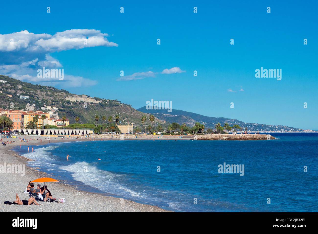 Nice, France, September 2021. The famous Promenade des Anglais on a ...