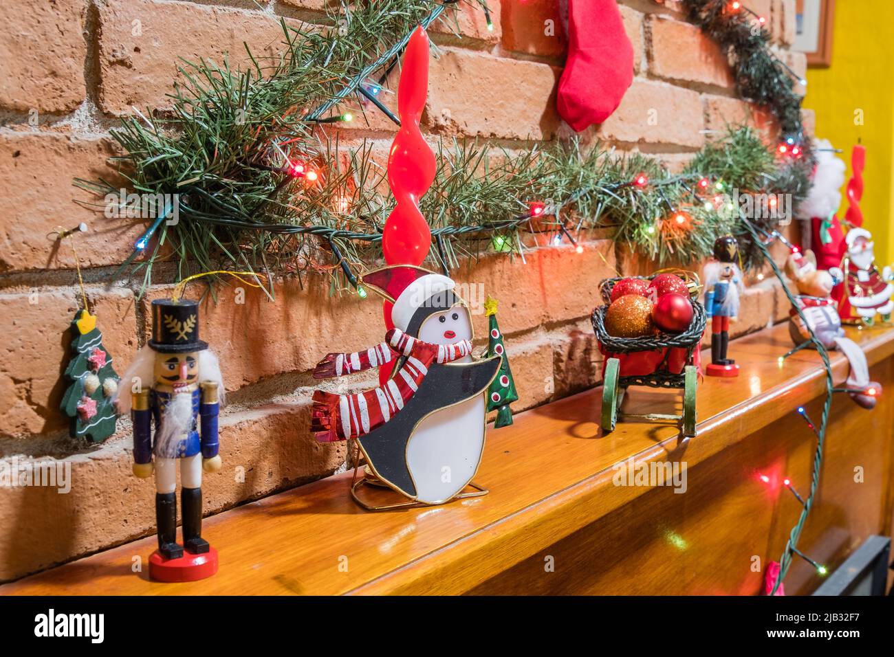 Chimney decoration for christmas eve Stock Photo - Alamy